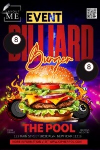 Billiard Burger Event Template | PosterMyWall