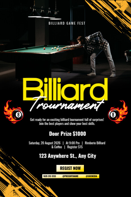 billiard Template | PosterMyWall