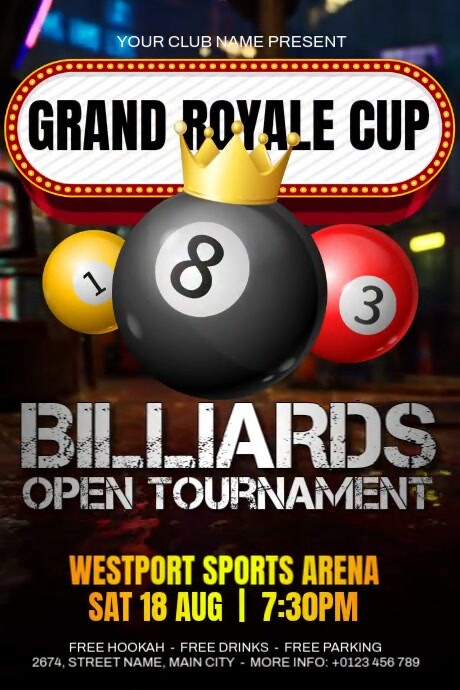 Billiard Game Ads Template | PosterMyWall