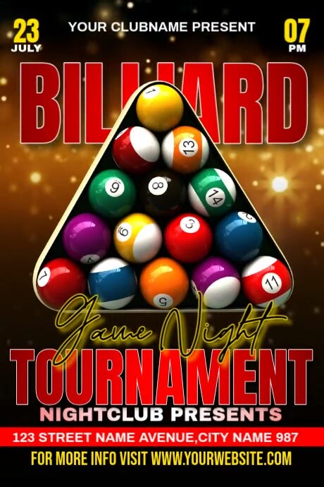 Billiard Game Night Template | PosterMyWall
