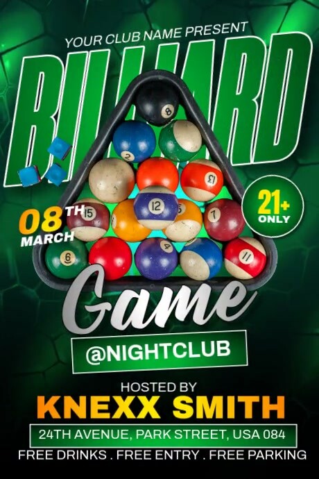 Billiard Game Template Ads | PosterMyWall