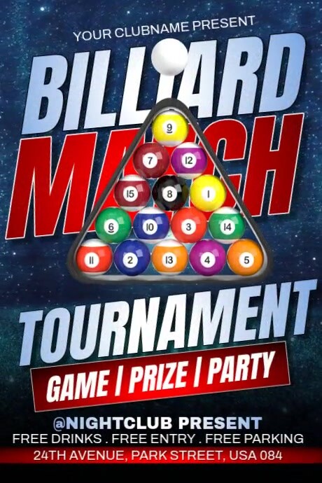 Billiard Match Tournament Template | PosterMyWall
