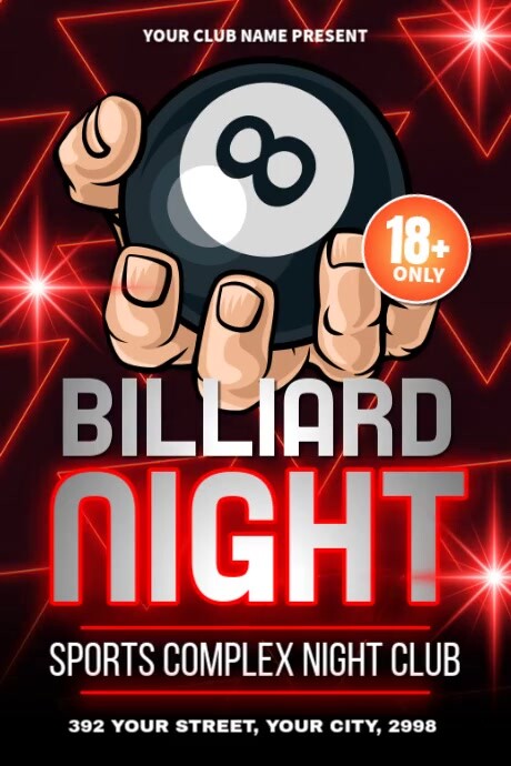 Copy of Billiard Night | PosterMyWall