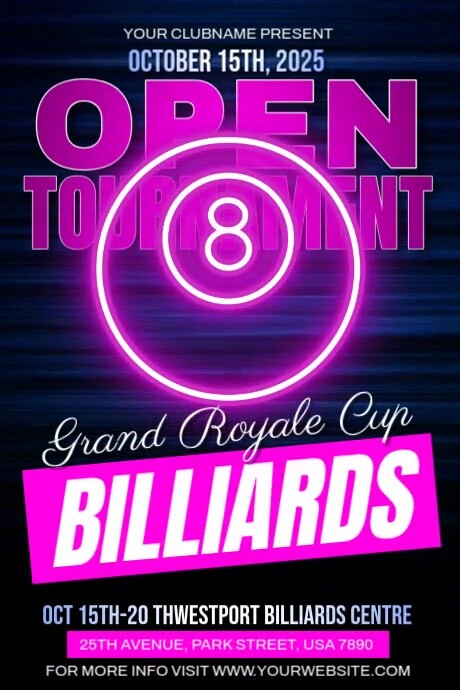 Billiard Tournament Ads Template | PosterMyWall