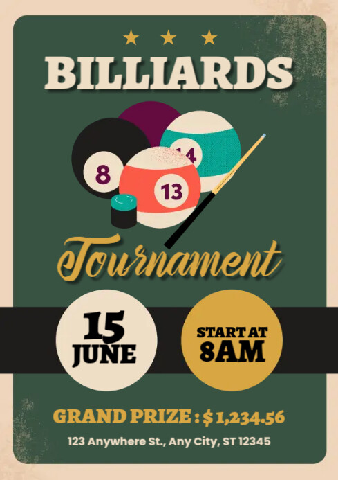 Billiard Tournament Ads Template | PosterMyWall
