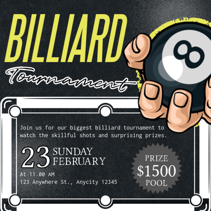 Billiard Tournament Template | PosterMyWall