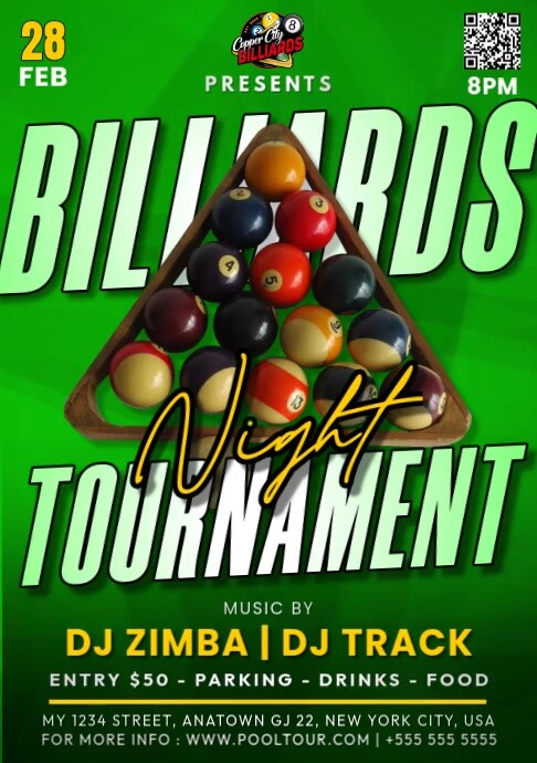Billiard Tournament Template | PosterMyWall