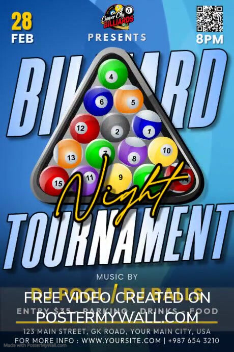 Billiard Tournament Template | PosterMyWall