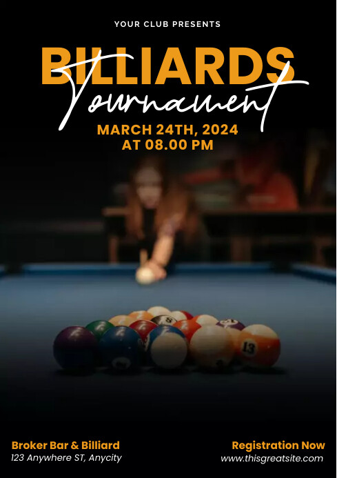 Billiard Tournament Template | PosterMyWall