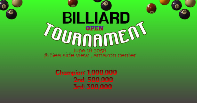 billiard tournament Template | PosterMyWall