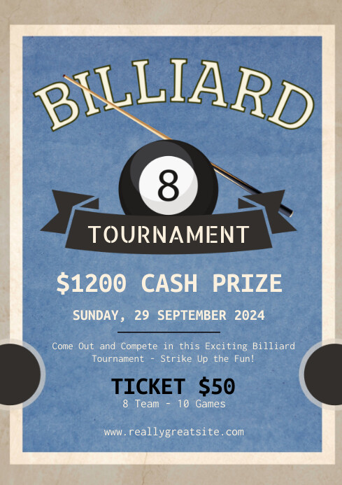 Billiard Tournament Template | PosterMyWall