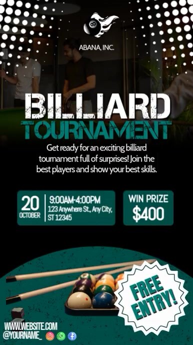 Billiard Tournament Template | PosterMyWall