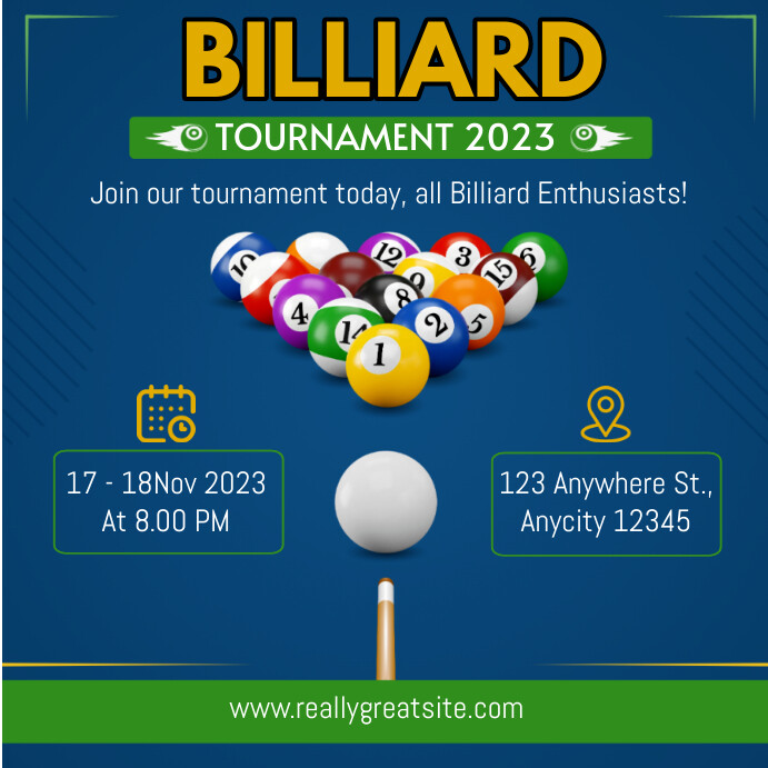 Billiard Tournament Template | PosterMyWall