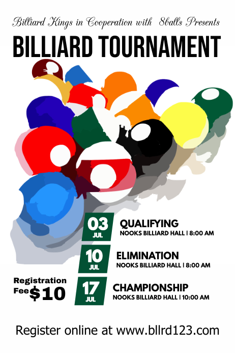 Billiard tournament template | PosterMyWall