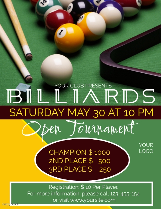 BILLIARDS (1) Template | PosterMyWall