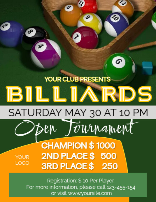 BILLIARDS (2) Template | PosterMyWall