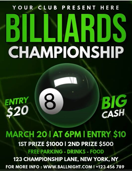 Copy of Billiards Championship Ad | PosterMyWall