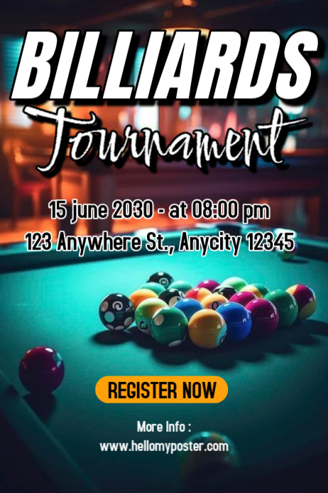 Billiards Tournament Template | PosterMyWall