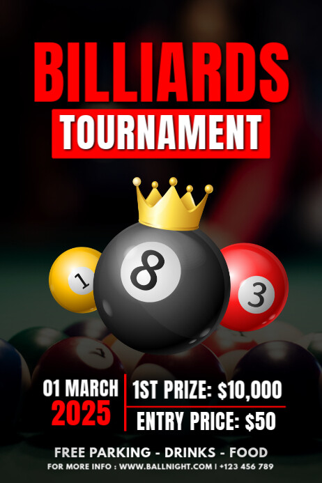 Billiards Tournament Template | PosterMyWall