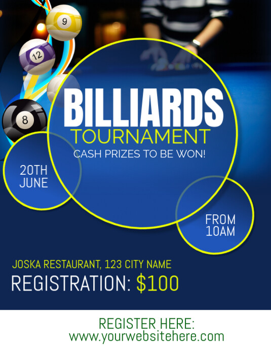 billiards tournament Template | PosterMyWall