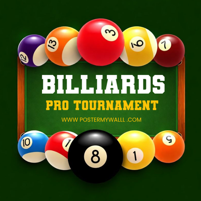 BILLIARDS TOURNAMENT Template | PosterMyWall