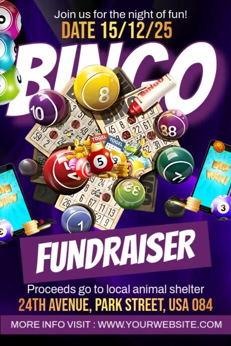 Bingo Fundraiser Ads เทมเพลต | PosterMyWall