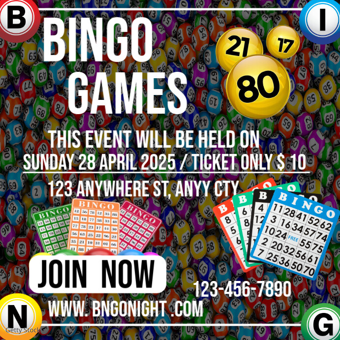 Bingo Game Event Invitation Instagram Post Template | PosterMyWall