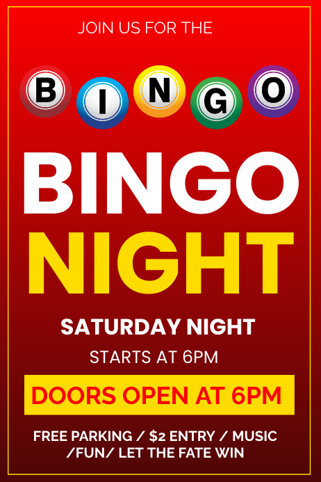 Plantilla de Bingo Game Poster | PosterMyWall