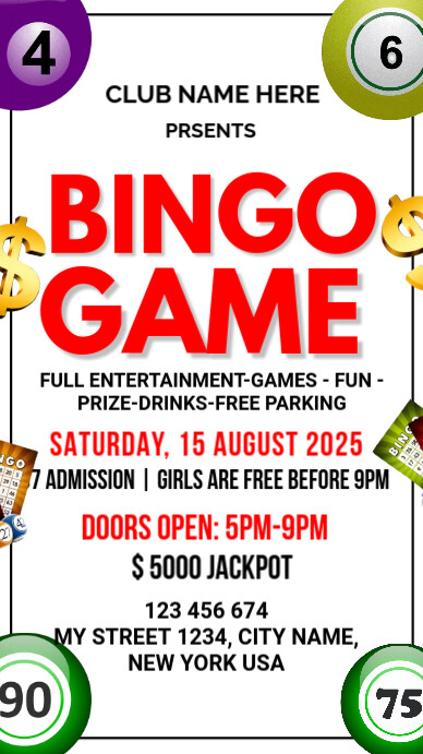 Bingo Game Poster Instagram Story Template | PosterMyWall