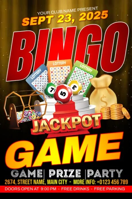 Plantilla de Bingo Jackpot Game Ads | PosterMyWall