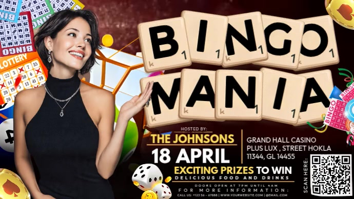 Bingo Mania Ultimate Game Night Experience Template | PosterMyWall