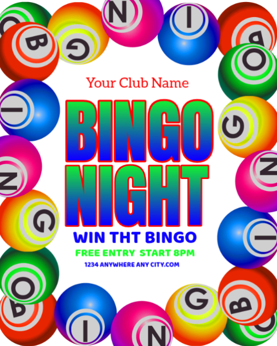 Plantilla de Bingo Night | PosterMyWall