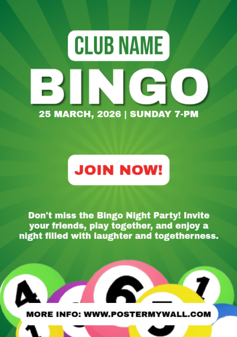 Bingo Night Event A4 Template | PosterMyWall
