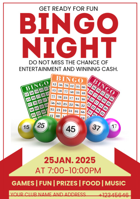 Bingo night event contest Template | PosterMyWall