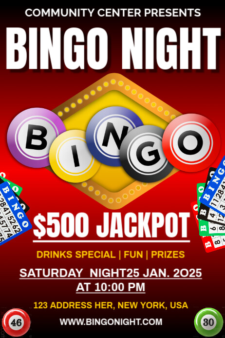 Bingo night event contest flyer poster designs Template | PosterMyWall