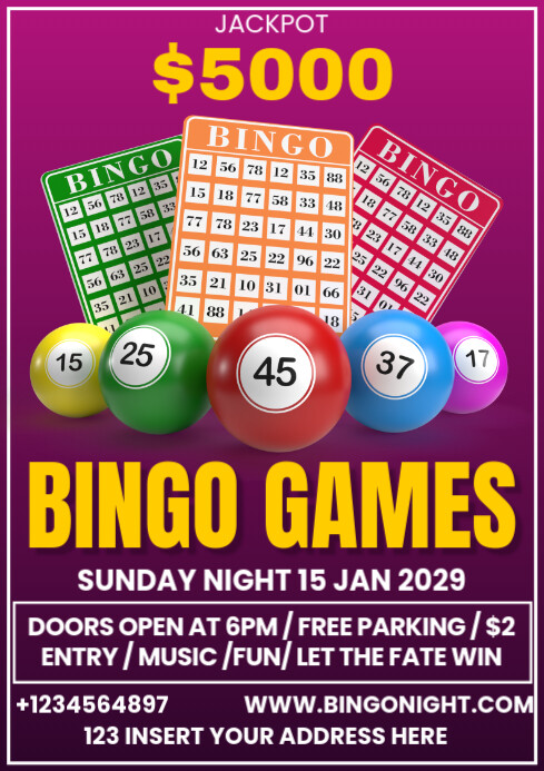 Copy of Bingo night event contest invitation flyer poster | PosterMyWall