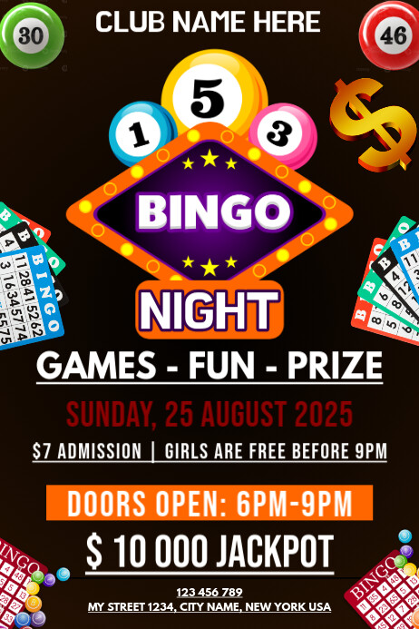 Bingo Night Event Contest Poster, flyer template | PosterMyWall