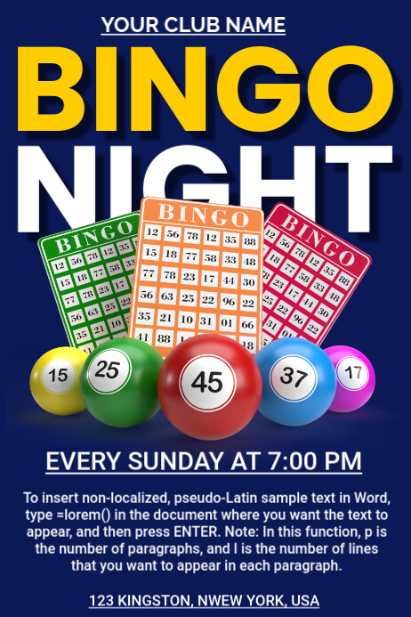 Bingo Night Event Contest Poster Template | PosterMyWall