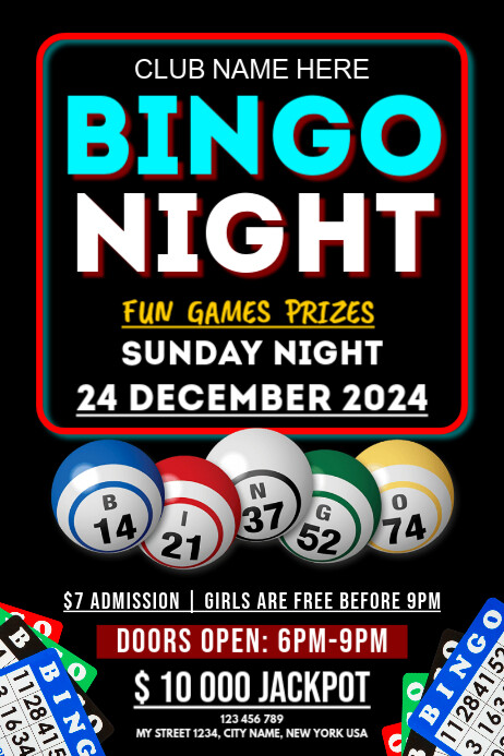 Bingo Night Event Flyer, Poster Template Design | PosterMyWall