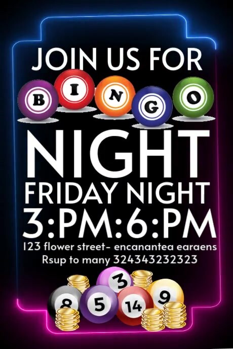 Bingo Night Event Flyer Party Poster Template | PosterMyWall
