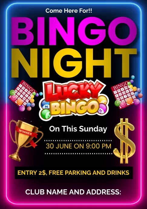 bingo night event flyer poster' Template | PosterMyWall