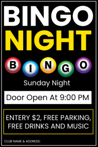 bingo night event poster and flyer Template | PosterMyWall