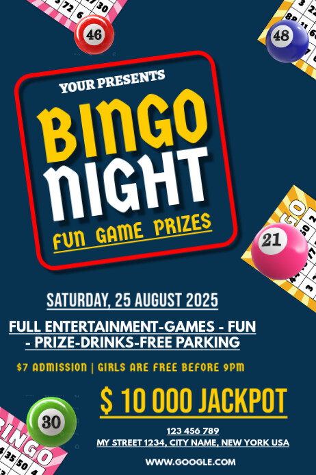 Bingo Night Event Flyer Poster template | PosterMyWall