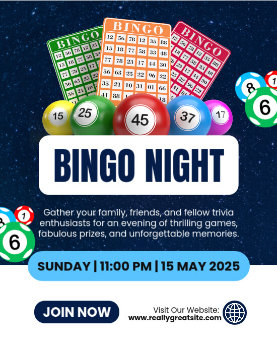 Bingo Night Event Instagram Portrait Template | PosterMyWall