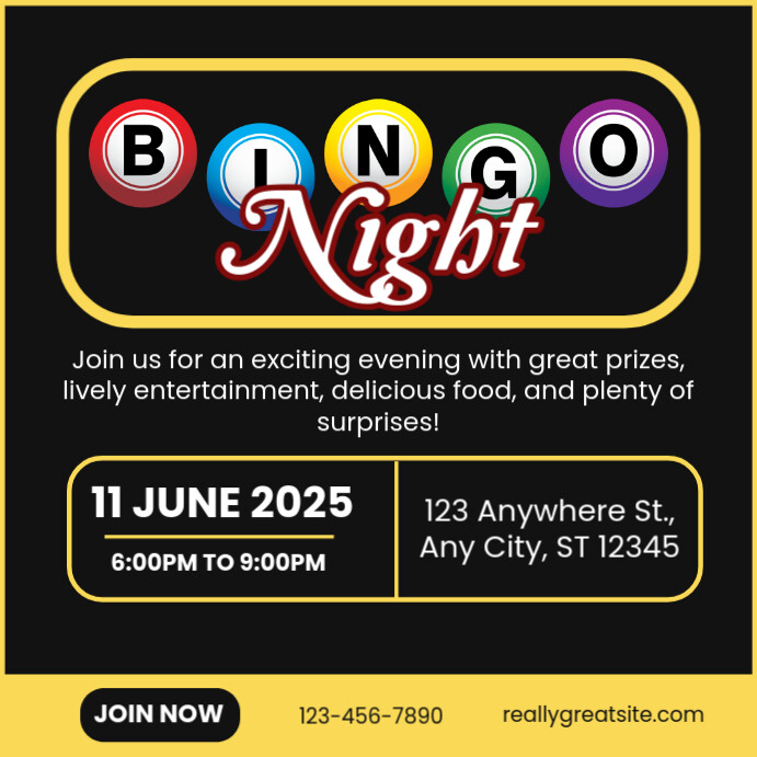 Bingo Night Event Instagram Post Template | PosterMyWall