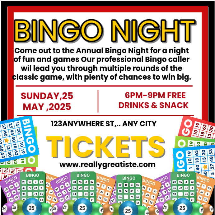 Bingo Night Event Instagram Post Template | PosterMyWall
