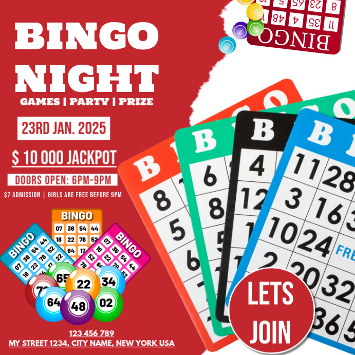 Bingo Night Event Instagram Post Template | PosterMyWall