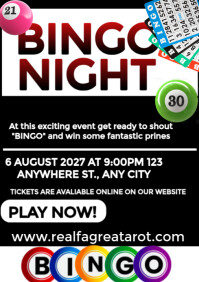 Bingo Night Event Invitation Poster A4 Template | PosterMyWall