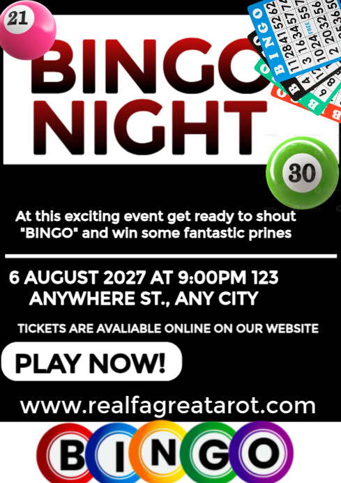 Modèle Bingo Night Event Invitation A4 | PosterMyWall