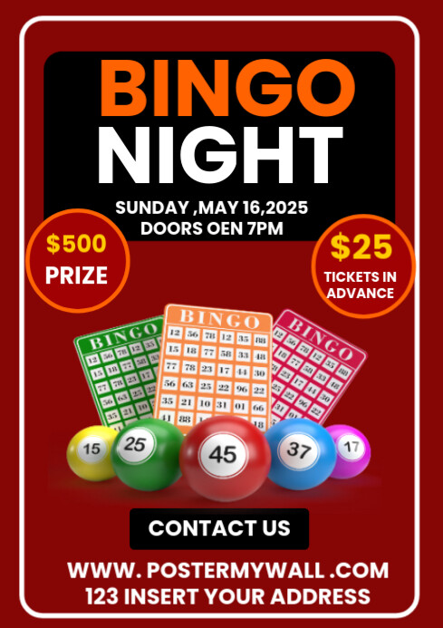 Copy of Bingo Night Event Invitation A4 | PosterMyWall